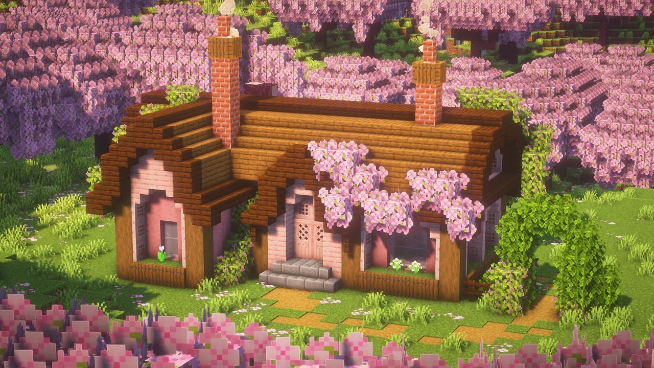 Minecraft: How to build a Cherry Blossom Cottage - Minecraft Builders