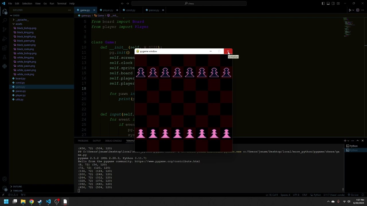 coding asmr - coding chess in python part 1