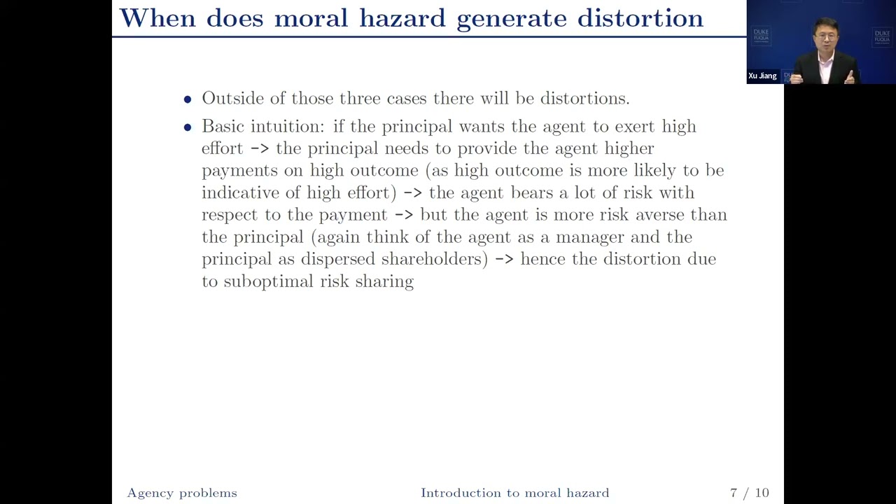 Module 3 Lesson 1: General insight of moral hazard models