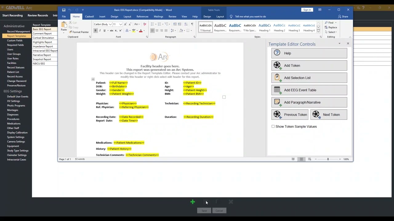 Arc Administration: Report Templates - Arc 2.2