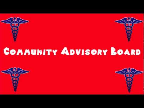Pronounce Medical Words ― Community Advisory Board