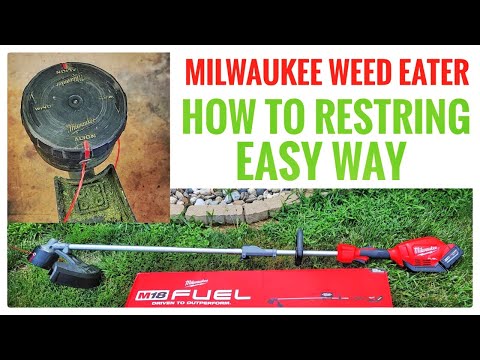 How To Restring Milwaukee M18 String Grass Trimmer Weed Eater EASY WAYTO ADD STRING!