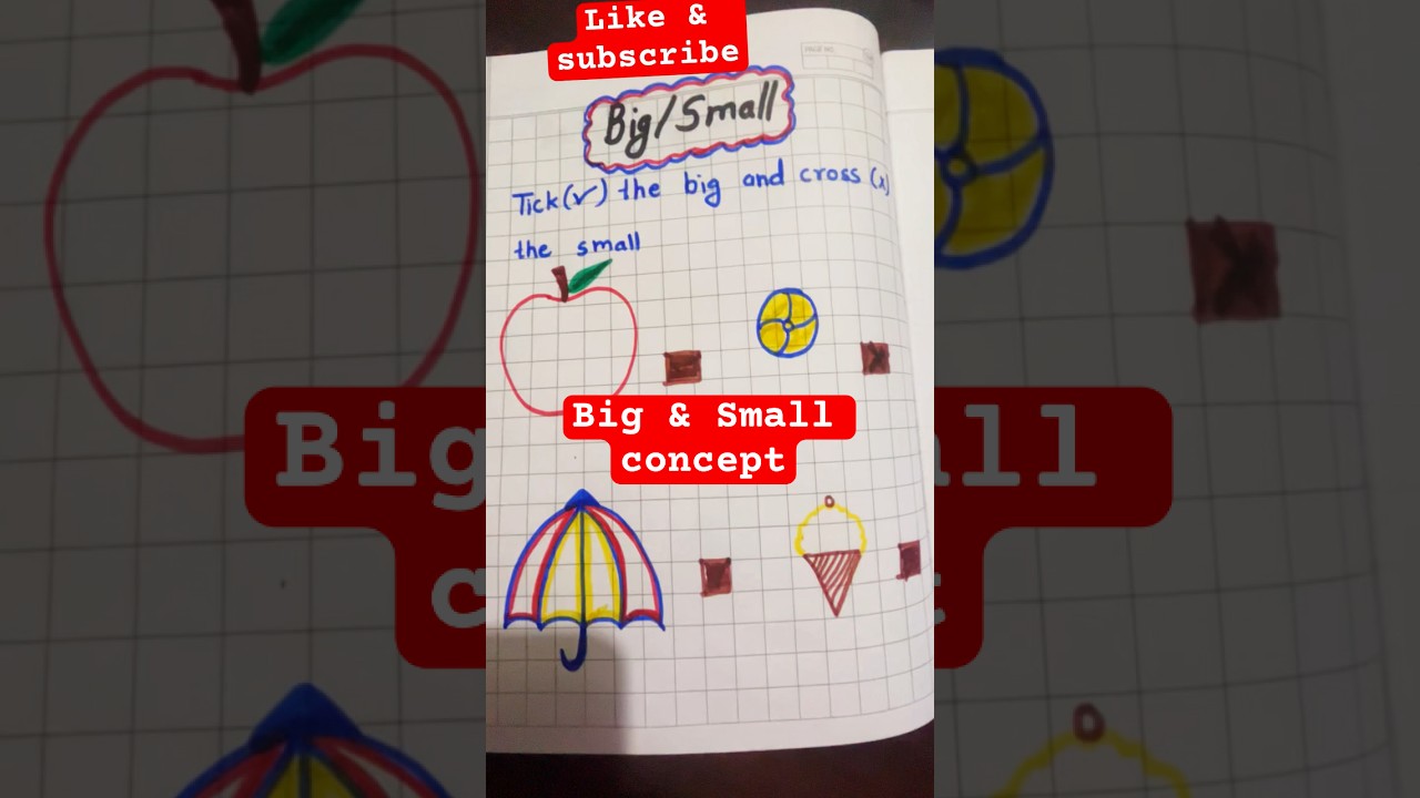 # Big & small concept # maths worksheet # kindergarten worksheet #