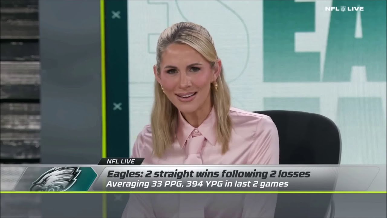 Laura Rutledge in pink satin ft. Mina Kimes (10-28-2025)