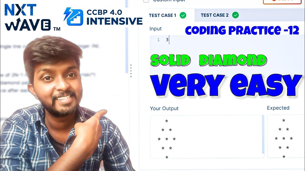 Solid Diamond | My Python Coding Practice | Live Coding Practice  | Nxt Wave CCBP 4.0 Intensive