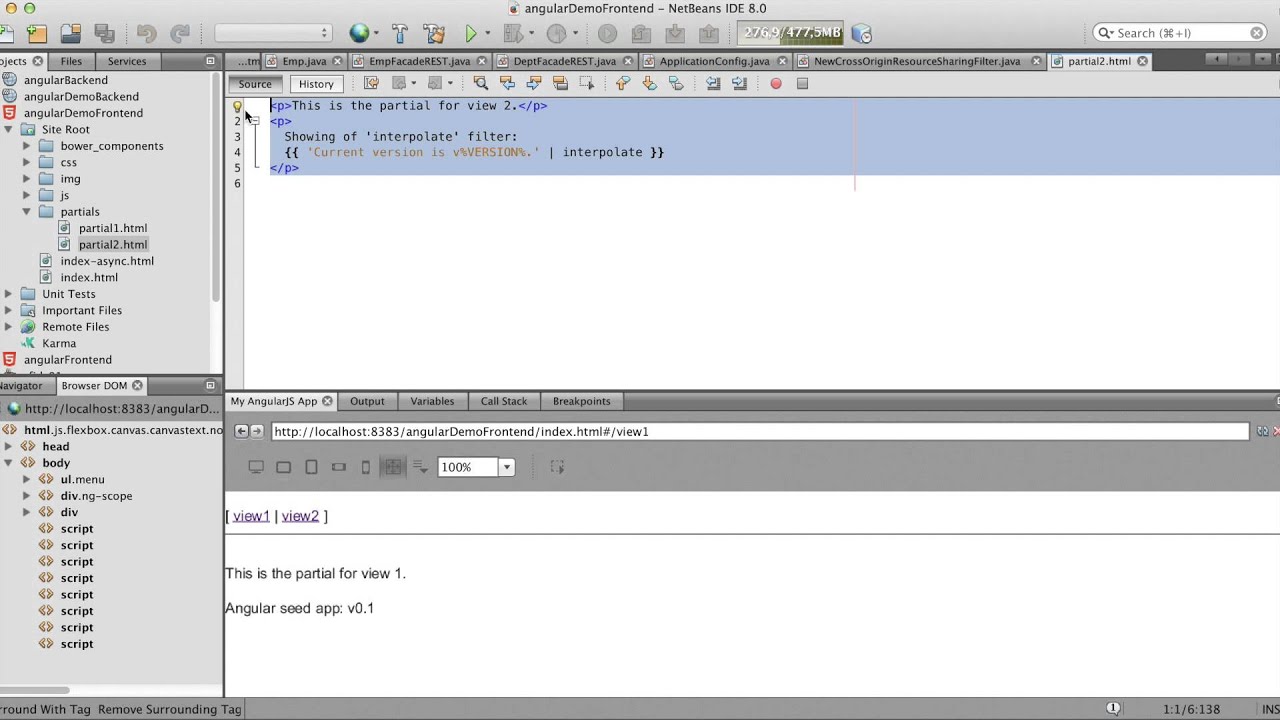 Simple Example angularJS and JavaEE
