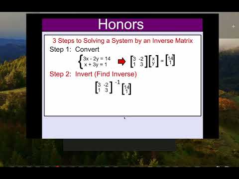Solving Systems of Equations with Matrices--Calculator Edition
