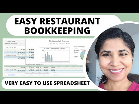 Easy Restaurant Bookkeeping plus Inventory Tracking | Income Expenses Tracker Excel & Google Sheets