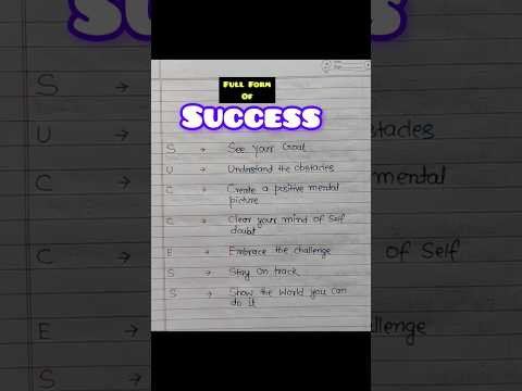 Reveal the Ultimate Full Form of SUCCESS Immediately!