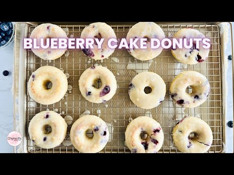 Blueberry Cake Donuts with A Zesty Lemon Glaze | Quick and Easy Recipe | Irresistible Homemade