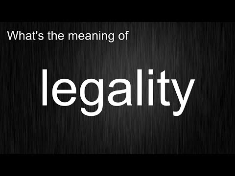 Uncovering the True Meaning of "legality"! How Should It Be Pronounced?