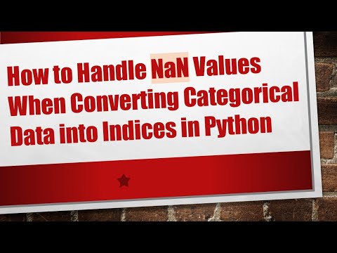 How to Handle NaN Values When Converting Categorical Data into Indices in Python