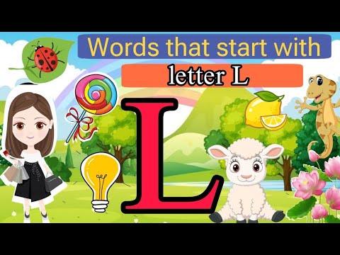 Learn letter L / Abc flash for kindergarden/ words that start with letter L /Spelling practice
