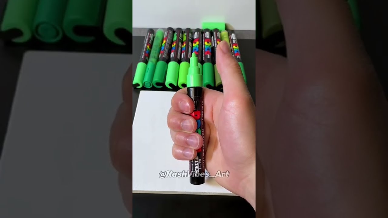 Drawing, But I Can Only Use The Color GREEN! Satisfying! (#Shorts)