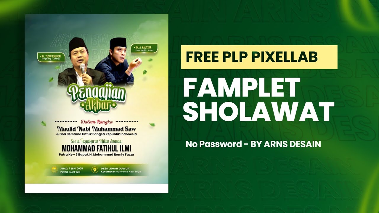 FAMPLET SHOLAWAT PENGAJIAN | FREE PLP PIXELLAB | BY ARNS DESAIN