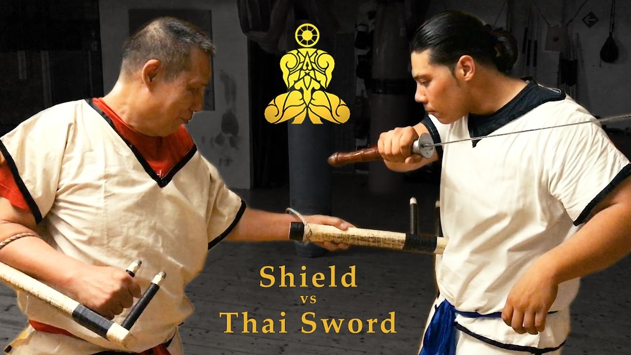 AWUD - Basic Shield vs. Thai Sword Training and Techniques