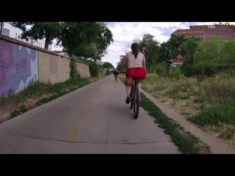 Downtown Denver Bike Ride - Cherry Creek Trail to Governor's Mansion - 4K