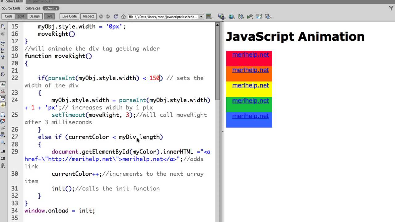 merihelp.net: JavaScript Animation.mp4