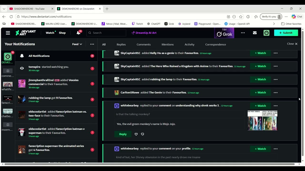 i just got 36 notifications on deviantart(may 7th 2026)