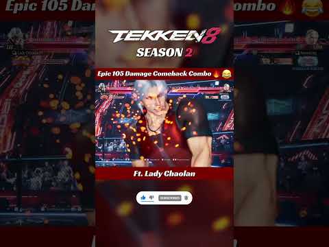 Lee Chaolan | Tekken 8 | 105 DAMAGE COMEBACK COMBO?!😂Insane Tekken 8 Win!🔥 #shorts #gaming #tekken8