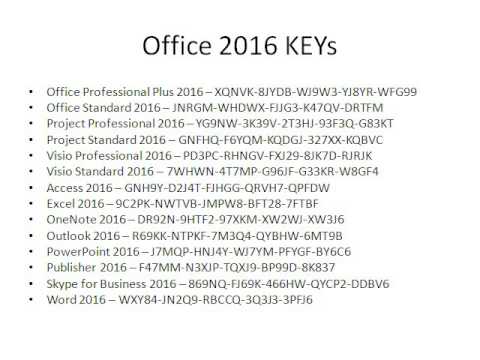 Free Office Pro Plus 2016 Product Keys - Windows10KeySale.com