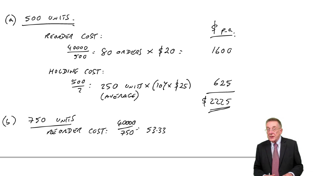 Inventory Control (part 1) The EOQ Formula- ACCA Management Accounting (MA)
