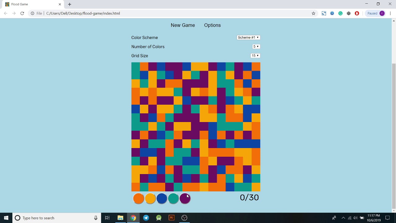 Flood Game In JavaScript With Source Code | Source Code & Projects