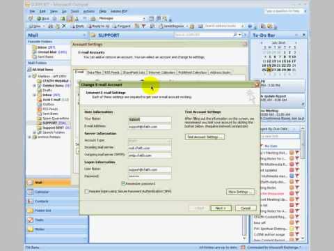 Outlook 2007 IMAP Configuration for cfaith Webmail