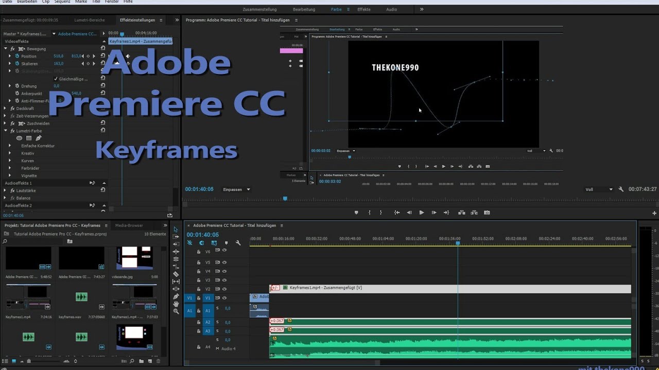 Adobe Premiere Pro CC Tutorial - mit Keyframes arbeiten