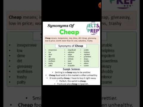 Synonyms of Cheap ll IELTS vocabulary