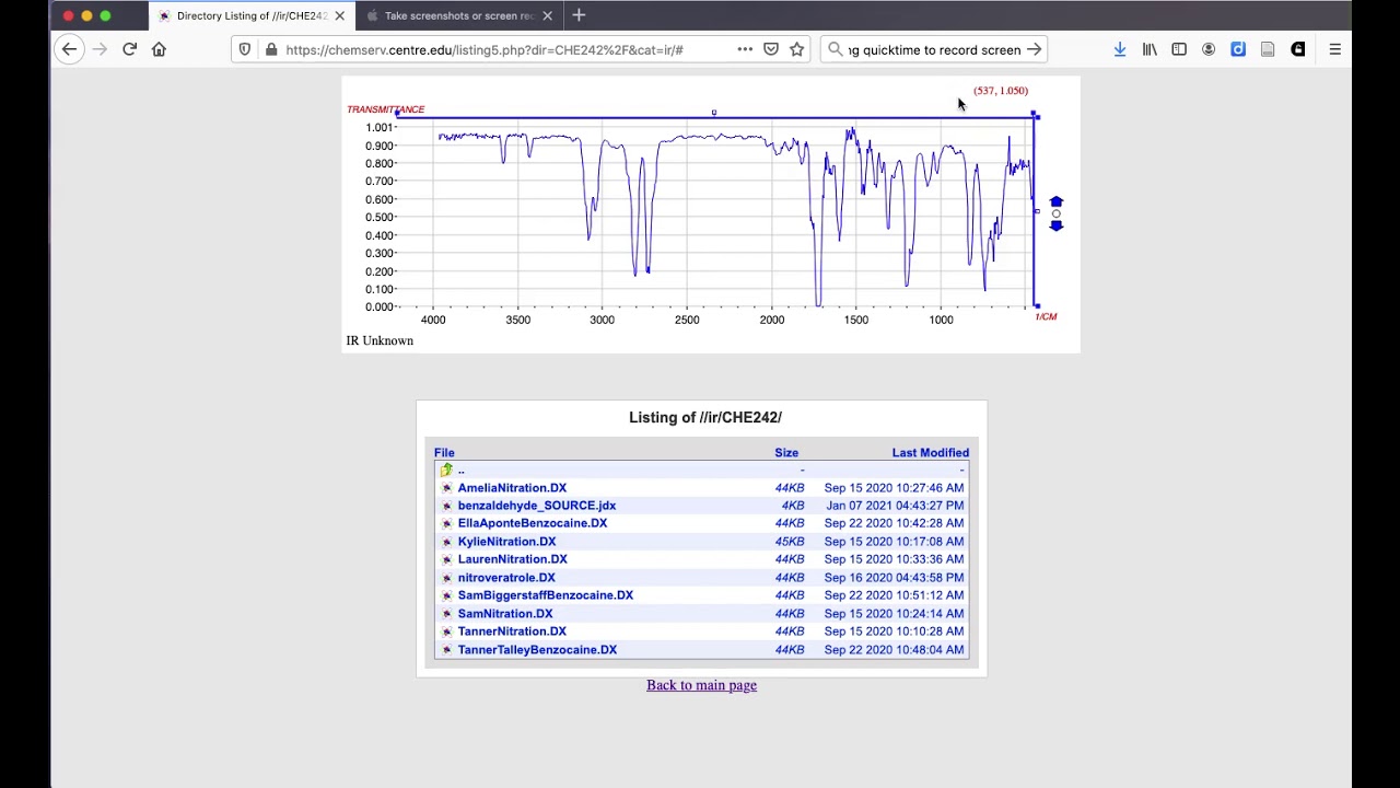 Downloading IR spectrum as pdf file