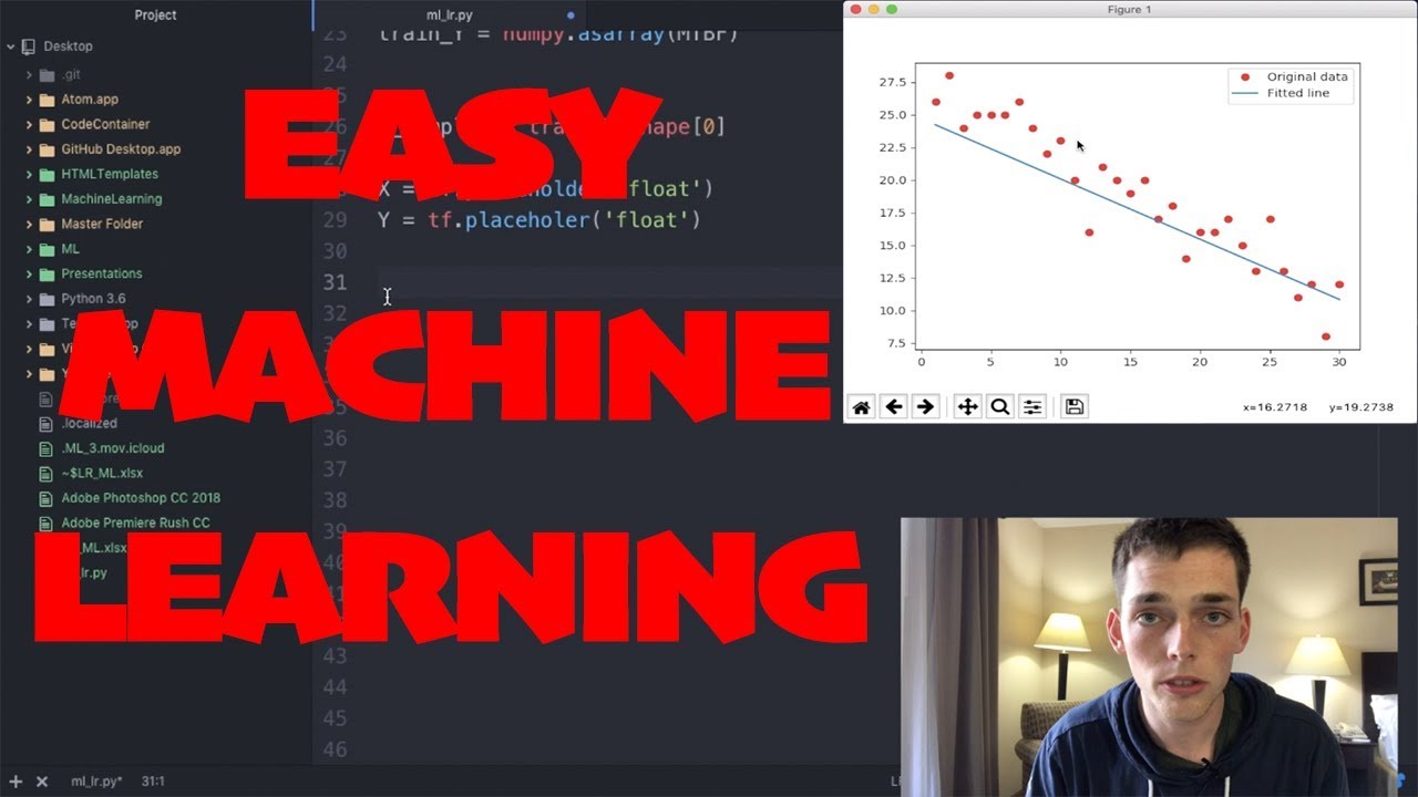 SIMPLE Python Machine Learning Tutorial (Tensorflow & Linear Regression) - FULL CODE