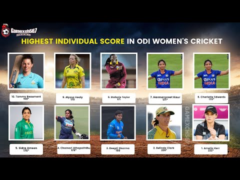 Highest Individual Score in ODI Women's Cricket | Top 10 | Gamexch567