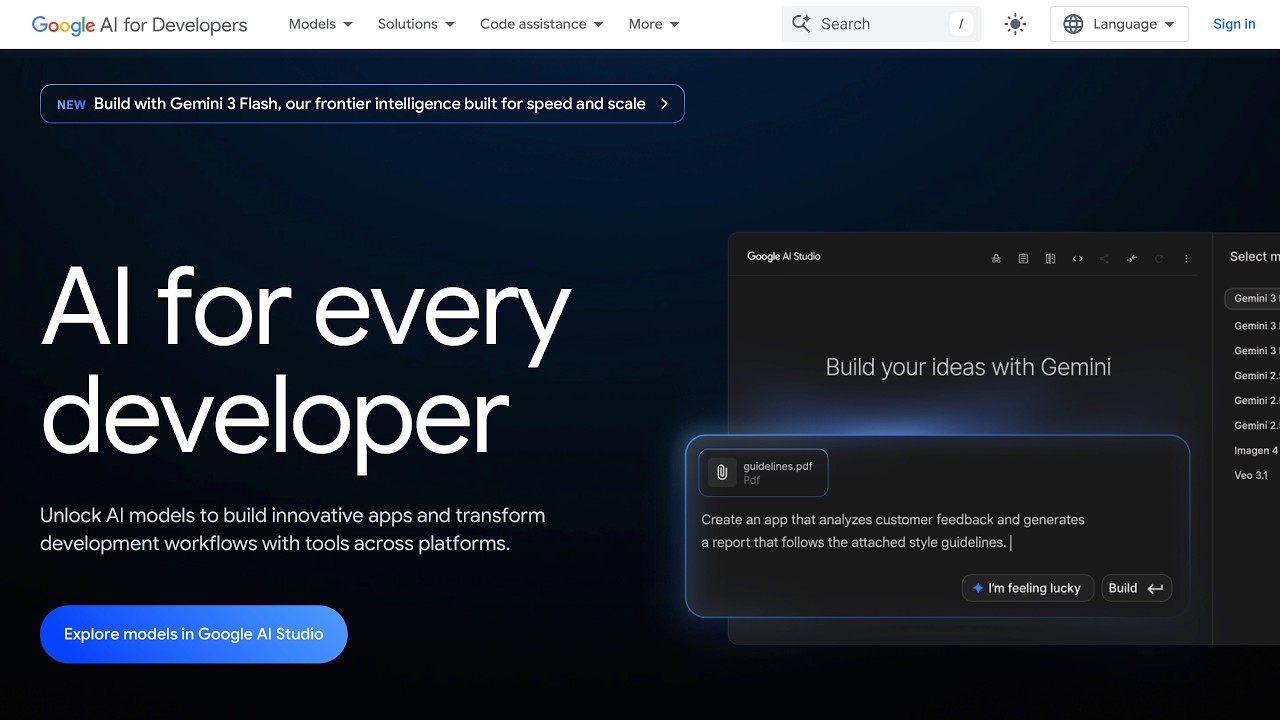 Gemini Developer API | Gemma open models | Google AI for Developers · Ai.google.dev · 2026