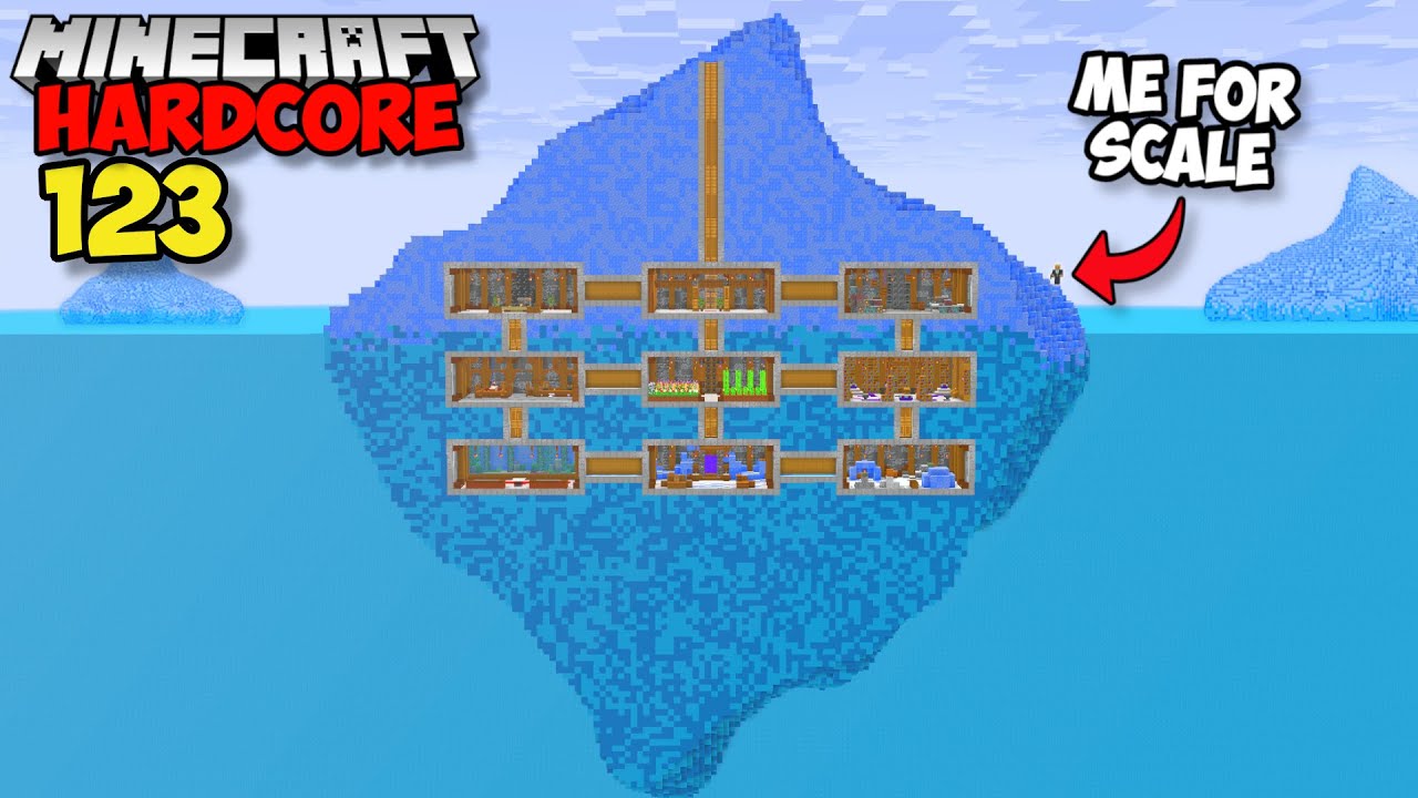 I Built A SECRET ICEBERG BASE in Minecraft Hardcore (#123)