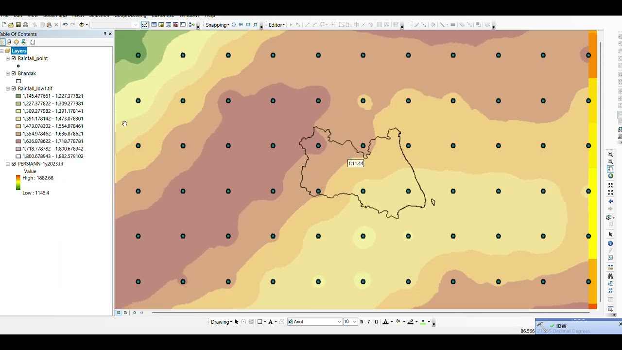 Download rainfall data from the CHRS portal & apply Inverse Distance Weighting (IDW) interpolation