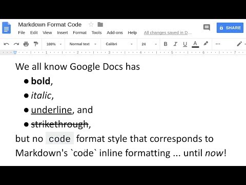 Google Docs Add-on: Markdown Format Code