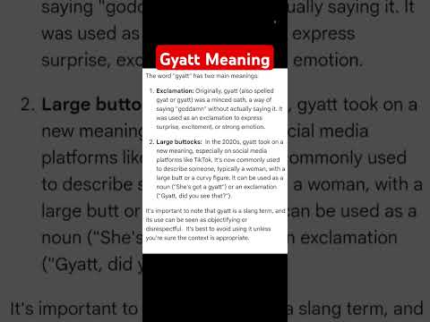 Gyatt Meaning #english #englishvocabulary #vocabulary