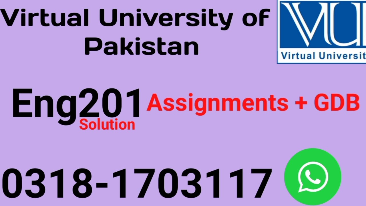 ENG201 Assignment Solutions Fall 2024 | Virtual University ENG201 Help