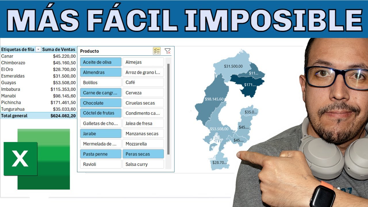 Prueba esto para crear gráficos de mapas geográficos con tablas dinámicas en Excel.