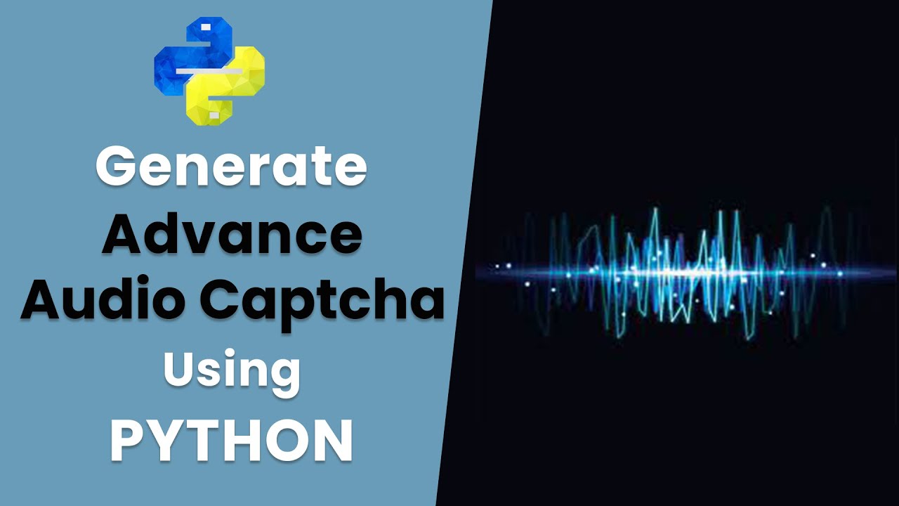 How to generate Audio Captcha using Python | 5 Lines of Code| Python Project #AudioCaptchaPython