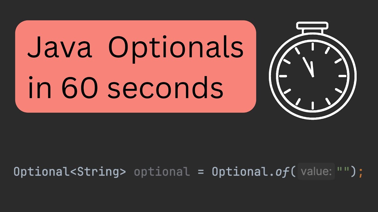 Java Optionals in 60 seconds
