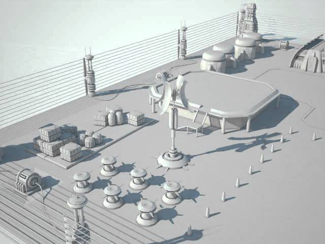 Scifi military base 3D Model - FlatPyramid