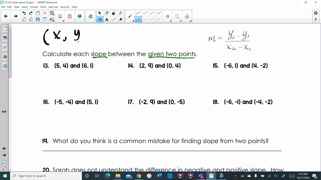 10-27 Smart About Slope Worksheet Help