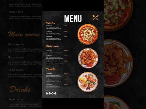 Food menu design in Adobe Photoshop