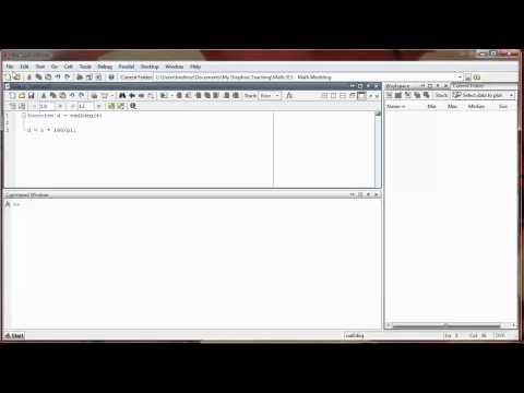 Matlab M-Files 02 - Function Files Part 1