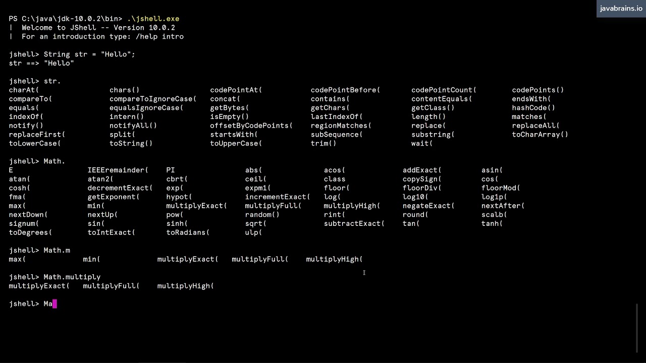 JShell Basics 12 - Working with classes and instances
