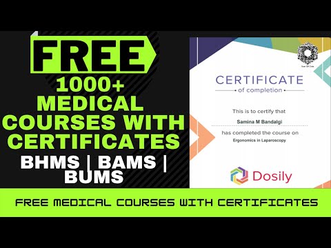 FREE MEDICAL COURSES WITH CERTIFICATES | MORE THAN 1000+ FREE COURSES WITH CERTIFICATES | BHMS