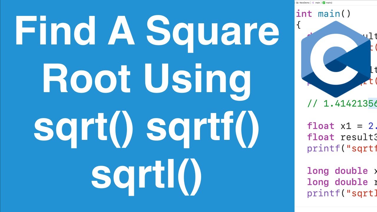 Find A Square Root Using sqrt() sqrtf() sqrtl() | C Programming Tutorial