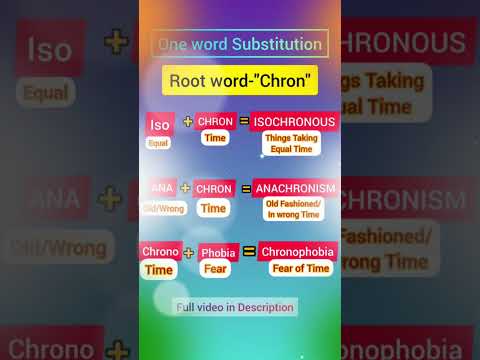 TRICK- One Word Substitution| "CHRON" | Prefix and Suffix | Vocabulary for #ssc #banking